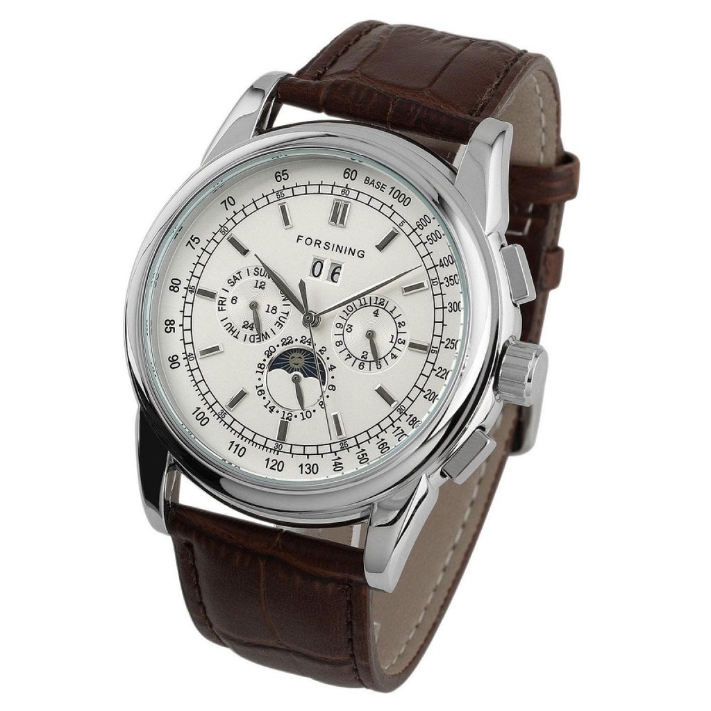 Jual ESS Luxury Men Automatic Mechanical Watch - WM398 - Coklat Silver ...