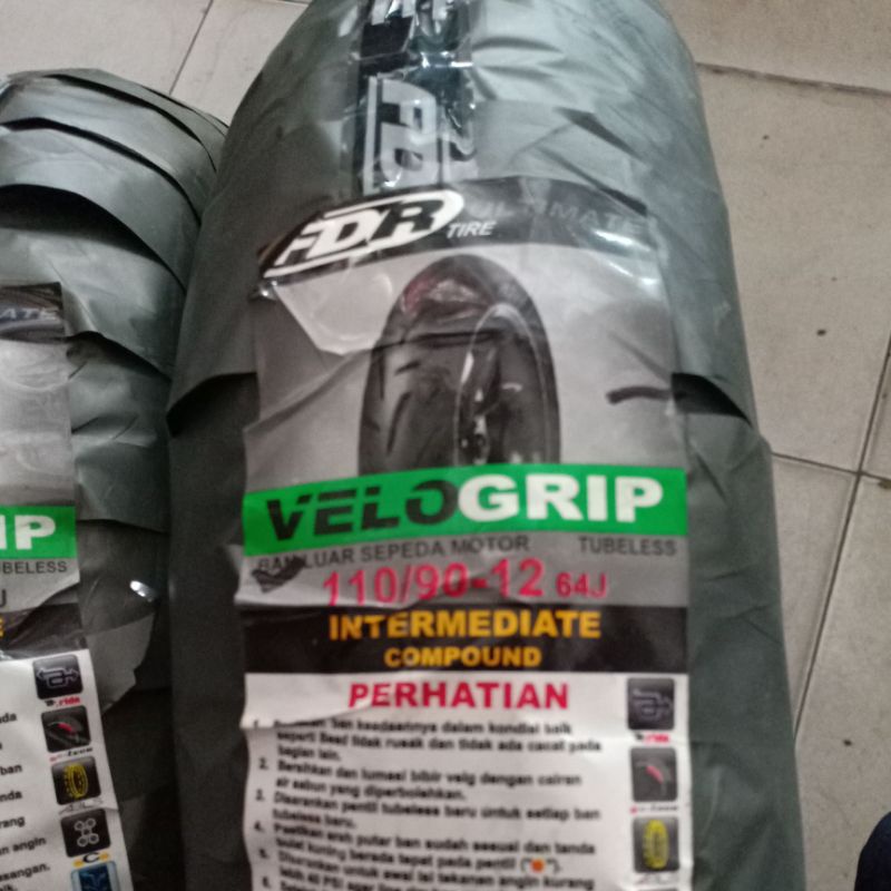 Jual ban fdr velogrip ring 12 ukuran 110-90/12 medium compound | Shopee ...