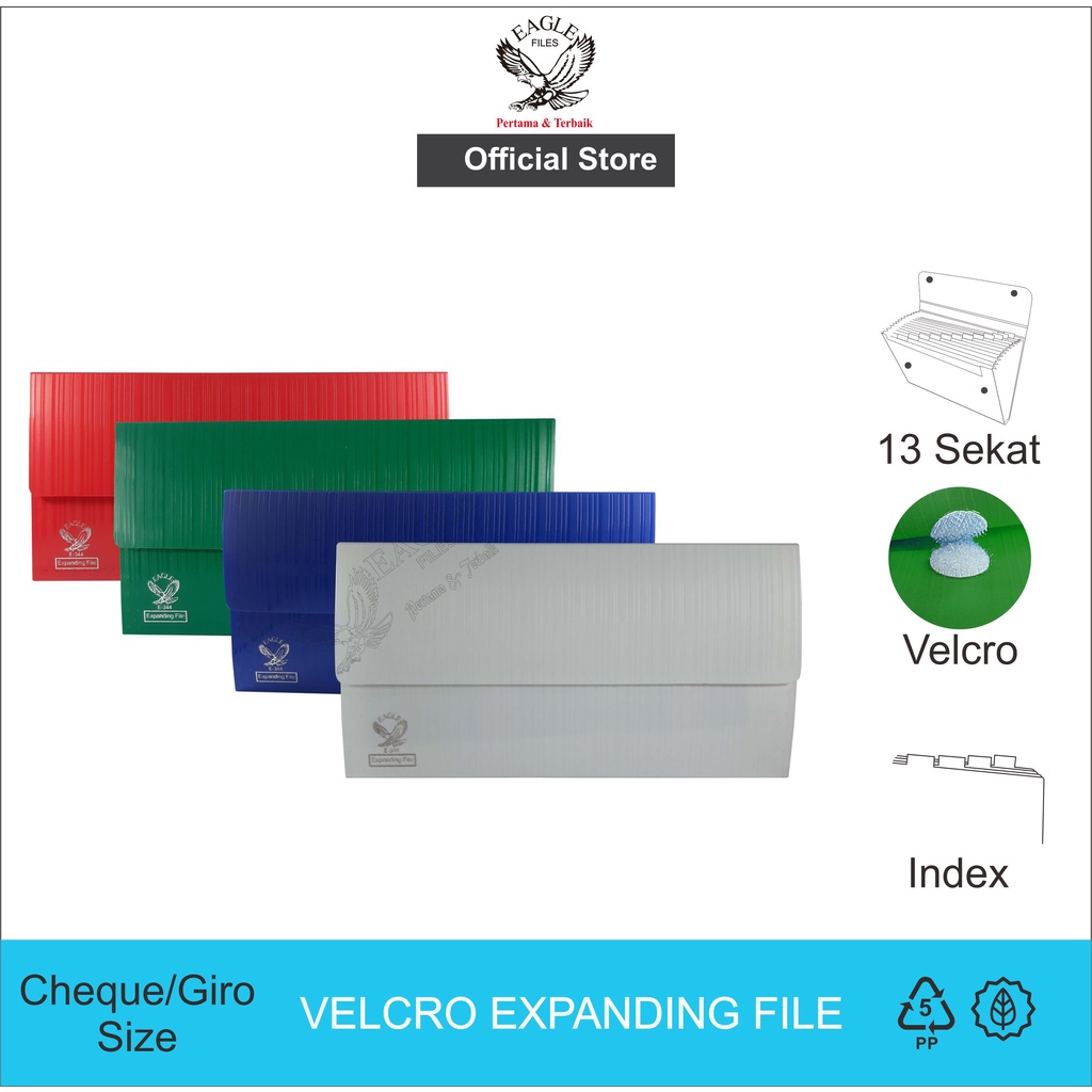 Jual EAGLE Expanding File Giro 13 Sekat Dengan Velcro / Map Harmonika ...