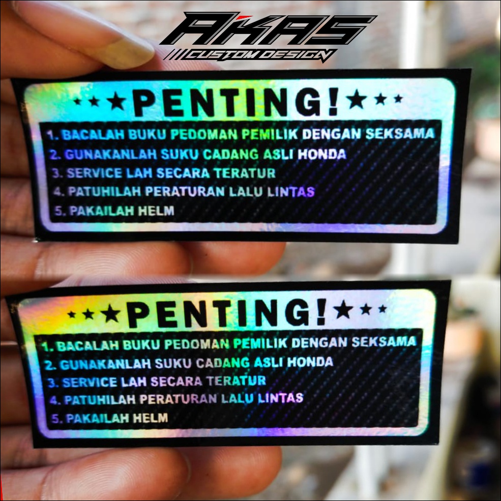 Jual Sticker Penting Gas Honda Gank Hologram Stiker Racing | Shopee ...