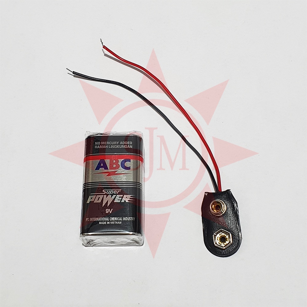 Jual ABC Baterai Kotak 9 Volt 9V + Kancing Baterai Kotak / Konektor ...