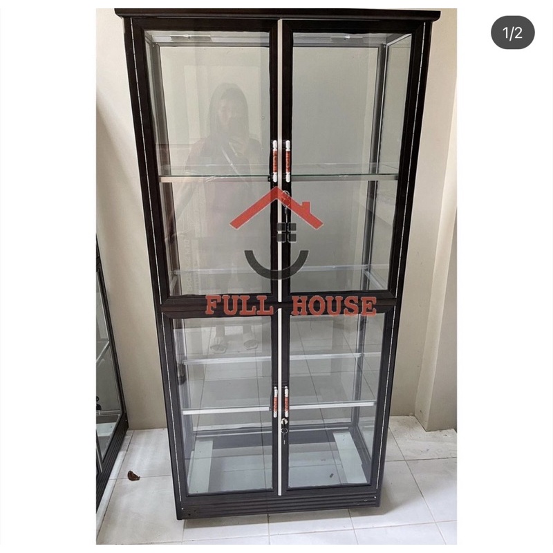 Jual (fullhouse furniture) lemari kaca hias rak serbaguna kaca aluminum ...