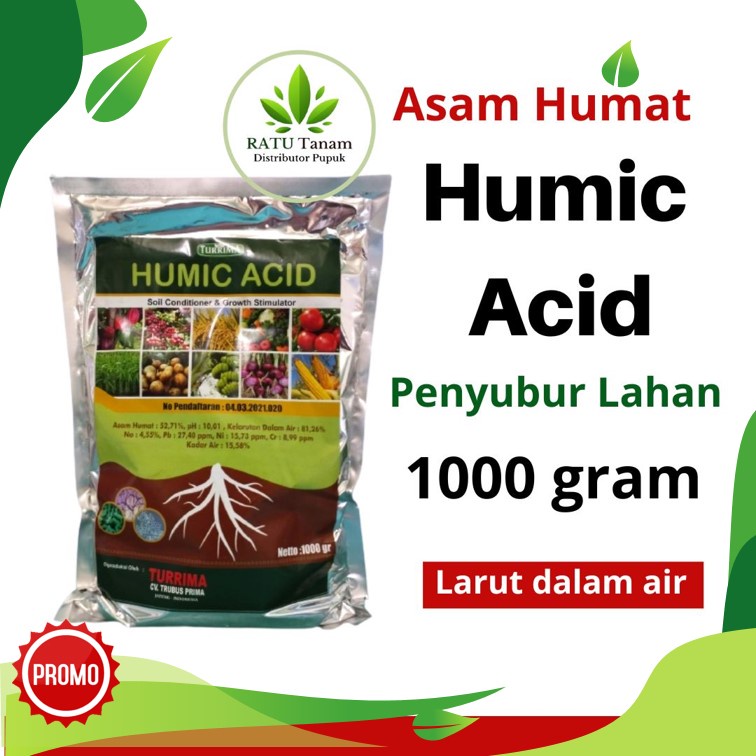 Jual HUMIC ACID Asam Humat 1 kg, Pupuk Lahan Rusak Humic Acid Penyubur Tanah, Pupuk Pembenah ...