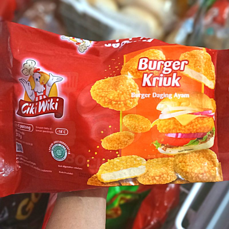 Jual Ciki Wiki Burger Kriuk 6pcs/Ciki Wiki Burger Crispy/Ciki Wiki ...