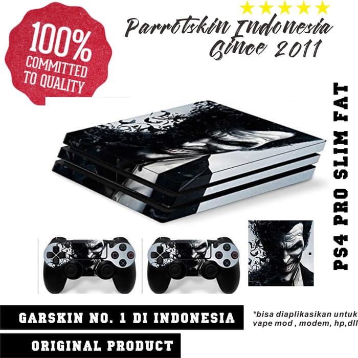 Jual Garskin Premium Sony PS4 Pro Slim Fat skin dan 2controller joker ...
