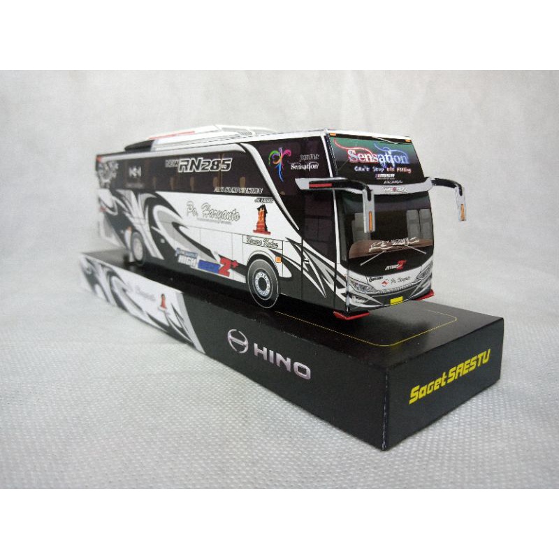 Jual MINIATUR BUS BIS PO HARYANTO SENSATION MENARA KUDUS PAPERCRAFT ...