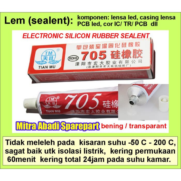 Jual Lem Tian Mu 705 Transparan / Bening | Shopee Indonesia
