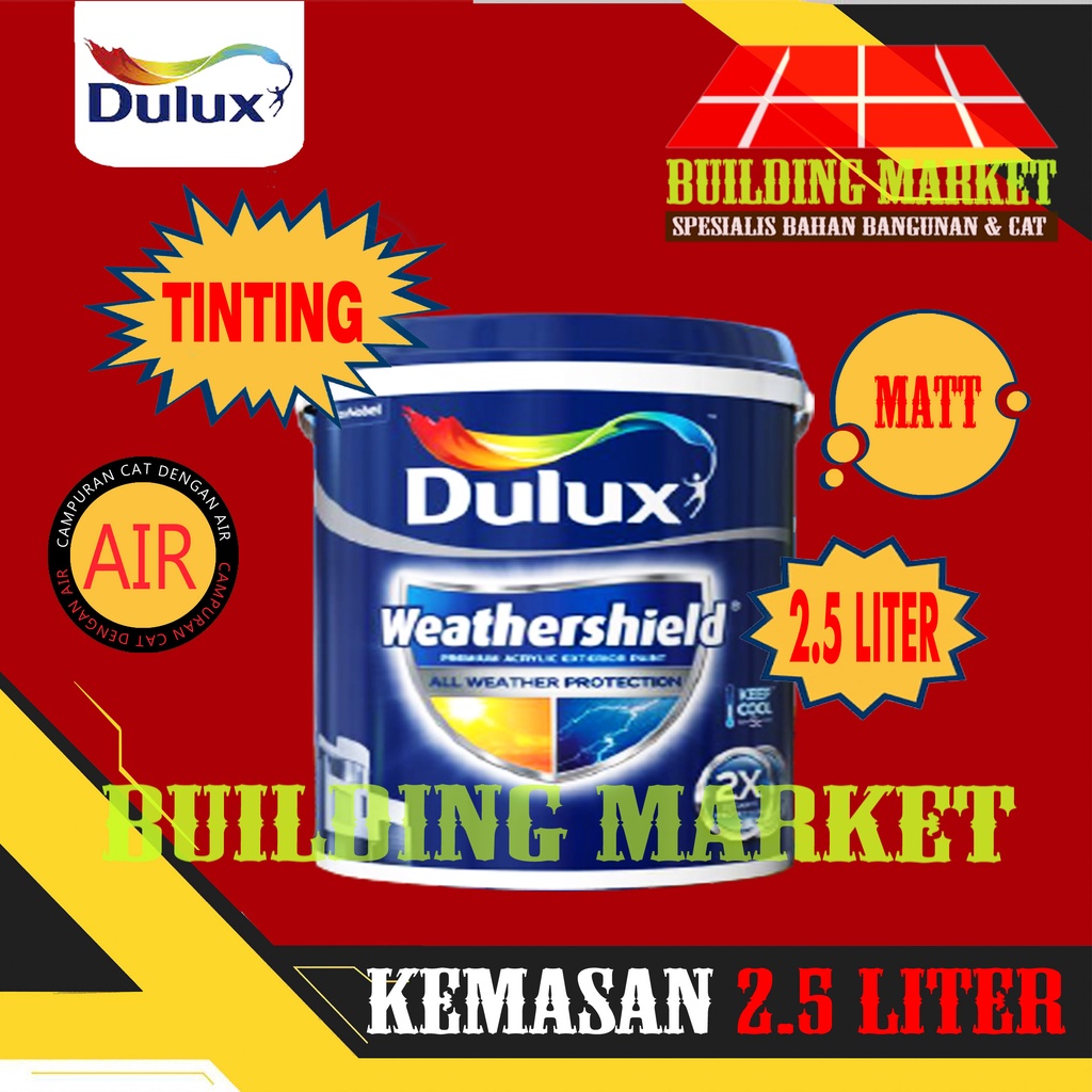 Jual Cat Tembok Tinting Dulux Weathershield Exterior 2 5 Liter Shopee
