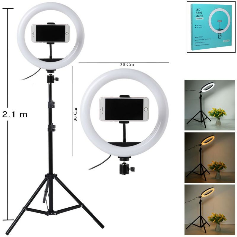 Jual PAKET TRIPOD 2 METER PLUS RING LIGHT 33CM | Shopee Indonesia