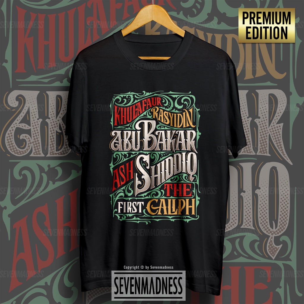 Jual Kaos Dakwah Islami Pria 24s - Abu Bakar Ash Shiddiq - T-Shirt ...