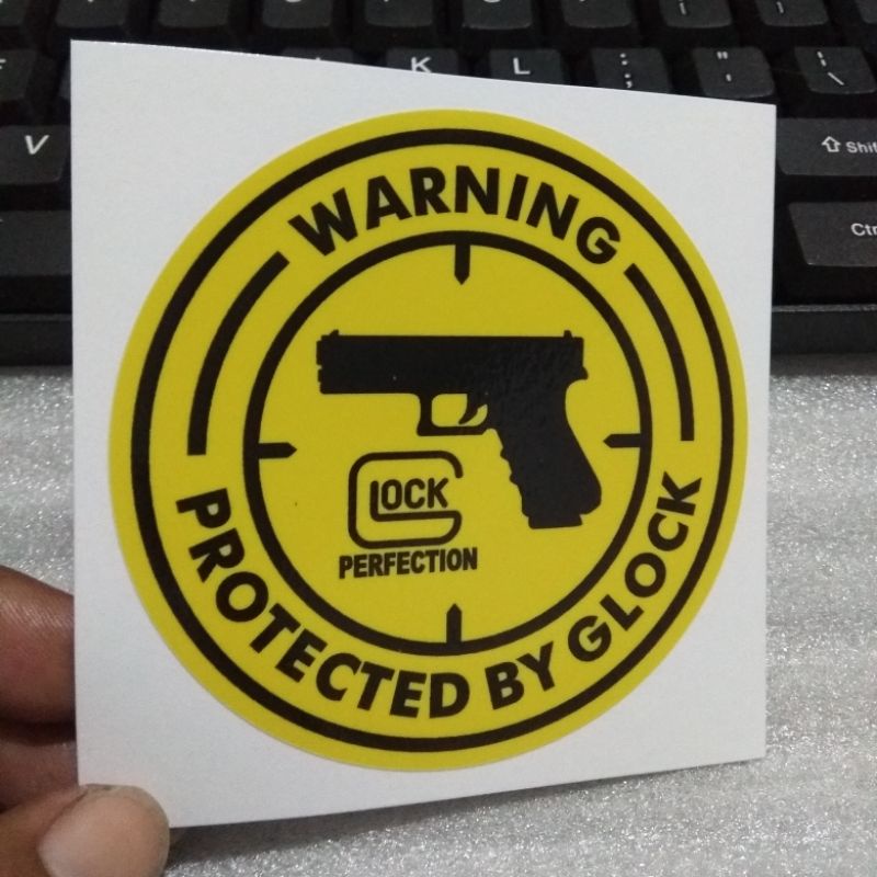 Jual sticker jdm Warning Protected by Glock | Shopee Indonesia