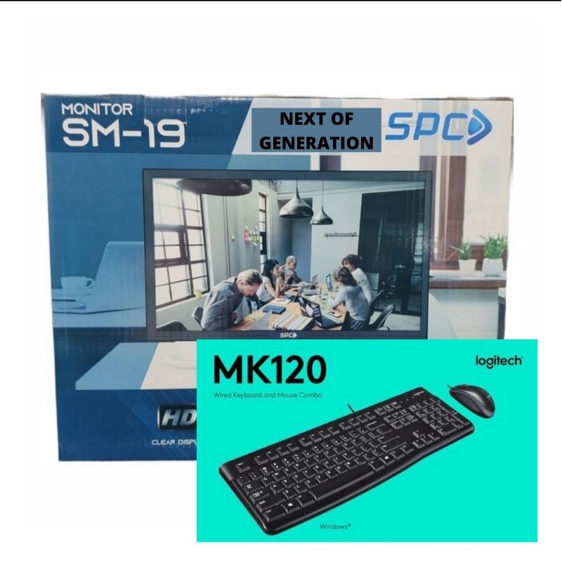 Jual Layar Monitor SPC 19 INCH Full HD + MK120 LOGITECH ORI | Shopee ...