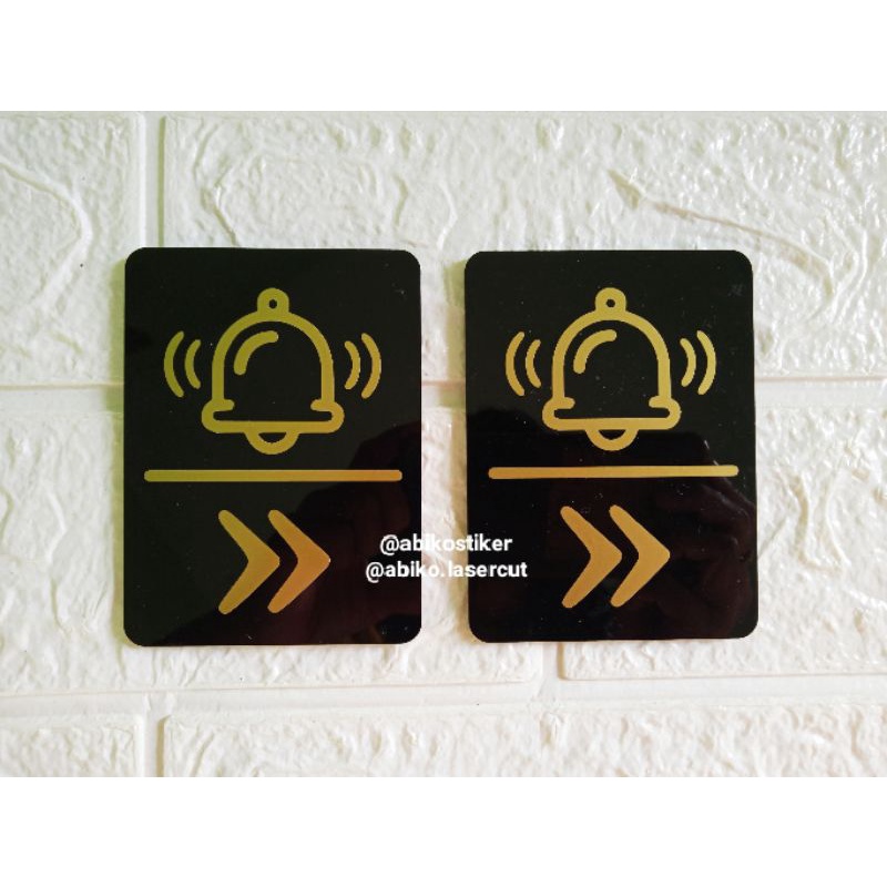 Jual Sign Akrilik Penanda Bell Rumah - BELL HITAM ARAH | Shopee Indonesia