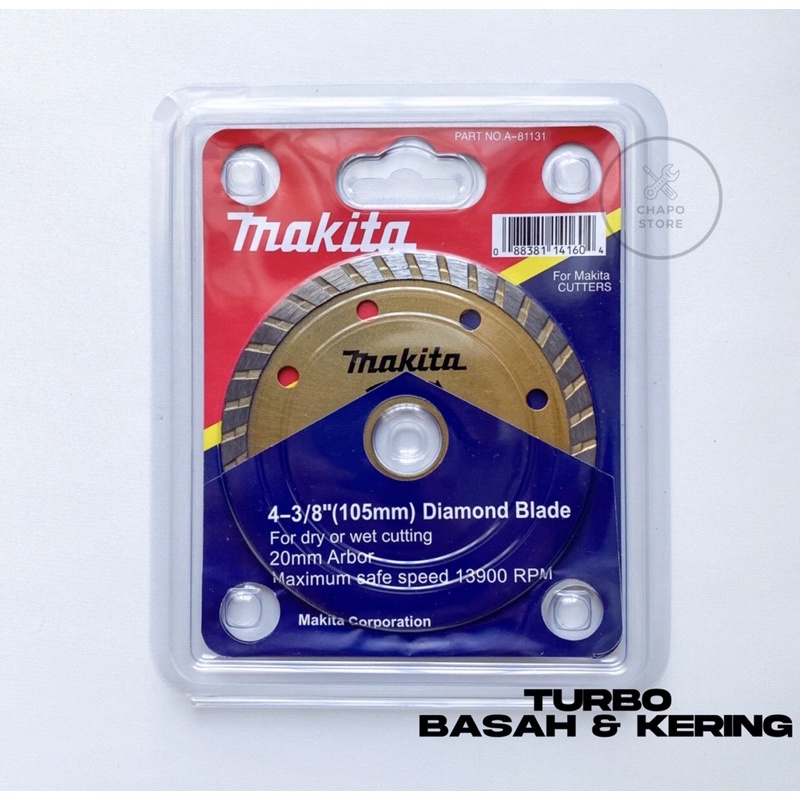 Jual Makita diamond cutting wheel 4" inch turbo mata gerinda potong ...