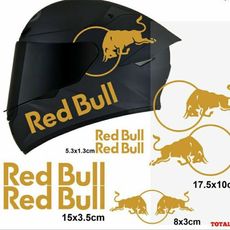 Jual Stiker Red Bull full kanan kiri Stiker Helm stiker cutting ...