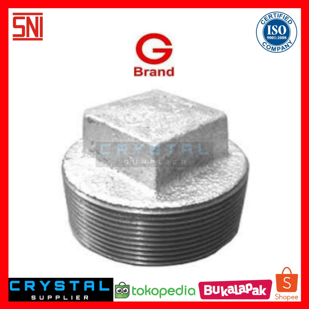 Jual PLUG GALVANIS BESI 1 1/4" G BRAND DRAT LUAR BSPT / DOP TUTUP ...