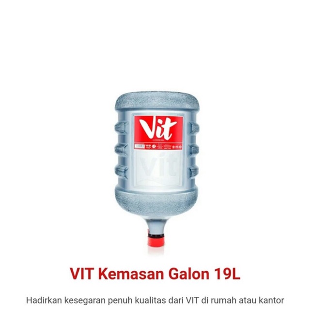 Jual Air Mineral Vit Galon + Isi 19 Liter Kemasan Satuan (Khusus ...