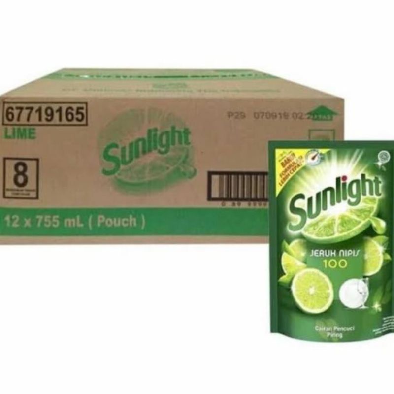 Jual Sunlight Dus 755 x 12 Refill / Sunlight Lime 800ml x 12 / Sunlight ...