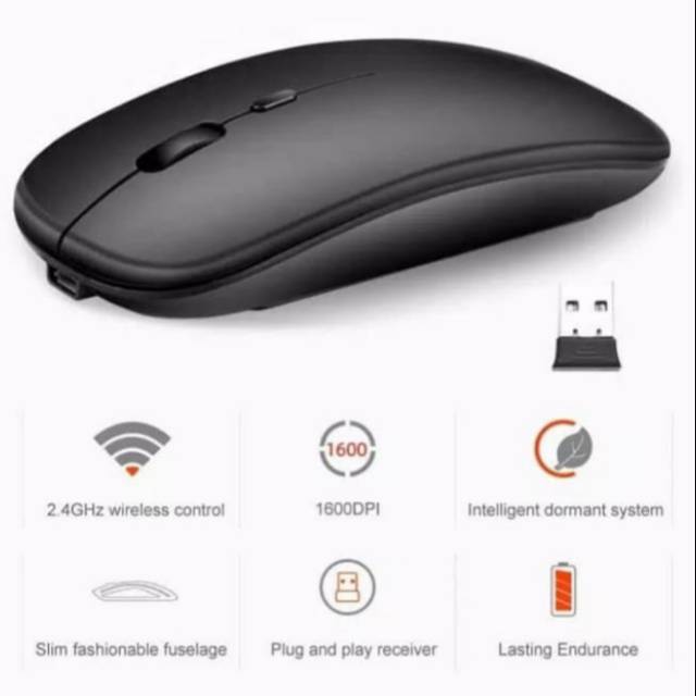 Jual Mouse wireless optical built rechargeable battery 500 mah | Shopee ...