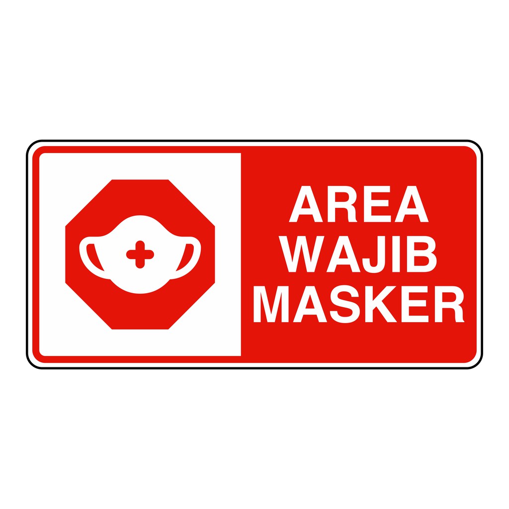 Jual Rambu Area Wajib Masker 15cm x 30cm Akrilik | Shopee Indonesia