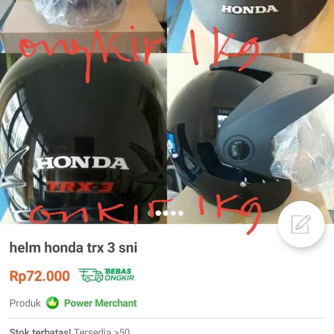 Jual helm honda trx 3 sni - Hitam | Shopee Indonesia