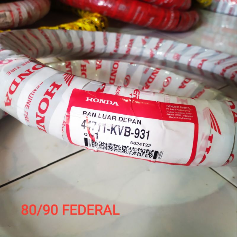 Jual BAN FEDERAL 80/90-14 TUBETYPE AHM ORI BAN DEPAN MOTOR BEAT VARIO ...