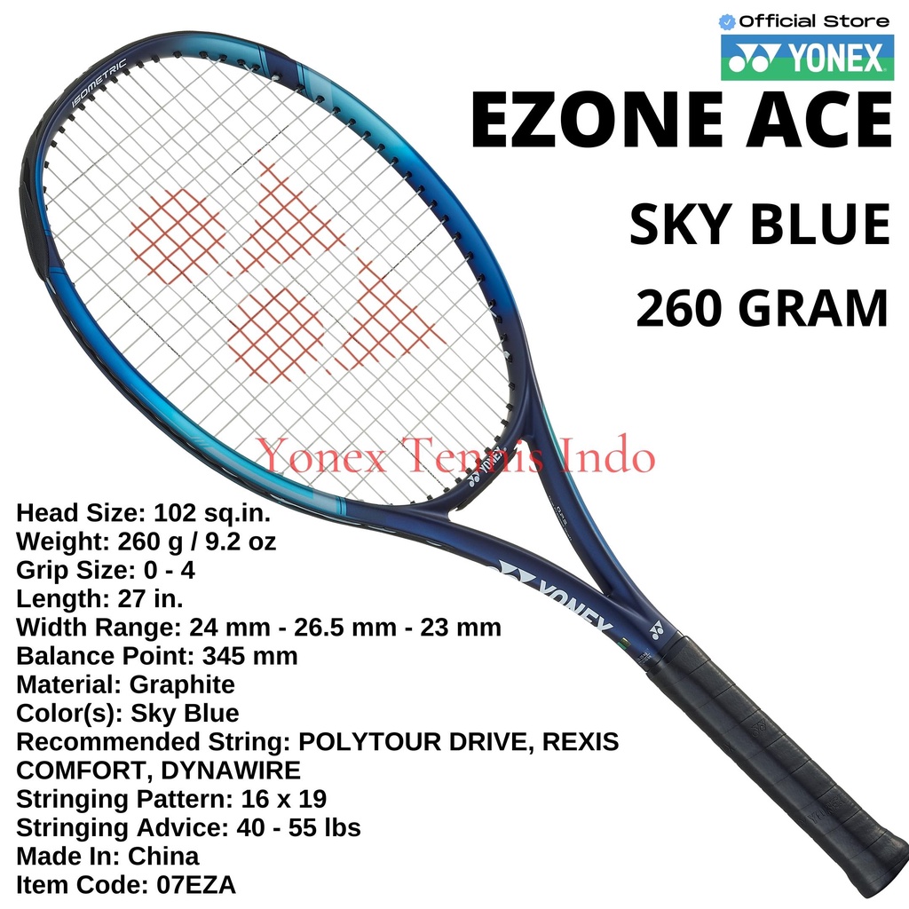 Jual Yonex EZONE ACE 102 260g Sky blue - racket tennis | Shopee Indonesia