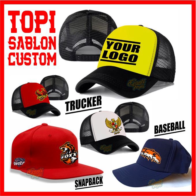 Jual Topi Custom Sablon Satuan Trucker Baseball Snapback Kualitas ...