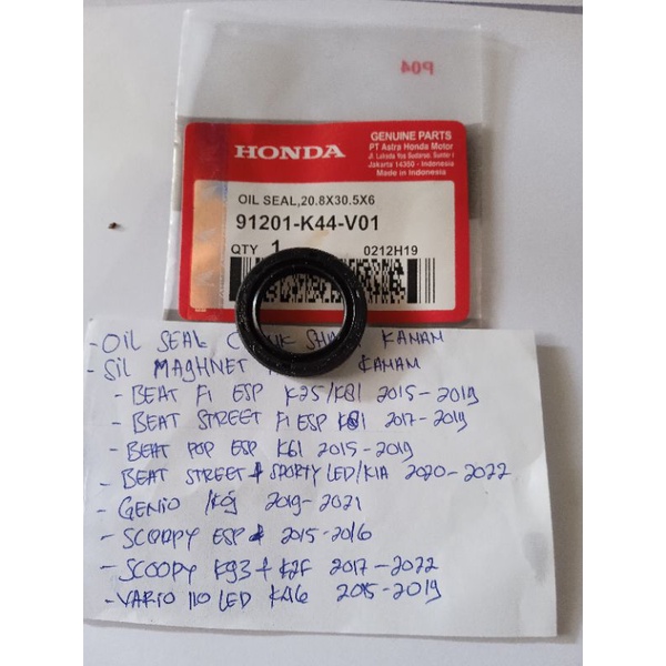 Jual oil seal crank sharf kanan sil magnet As kruk kanan beat f1 beat ...