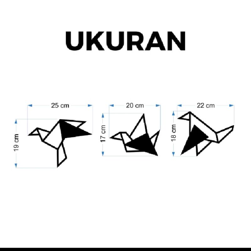 Jual hiasan dinding origami burung bird oak pollywood mdf kayu | Shopee ...
