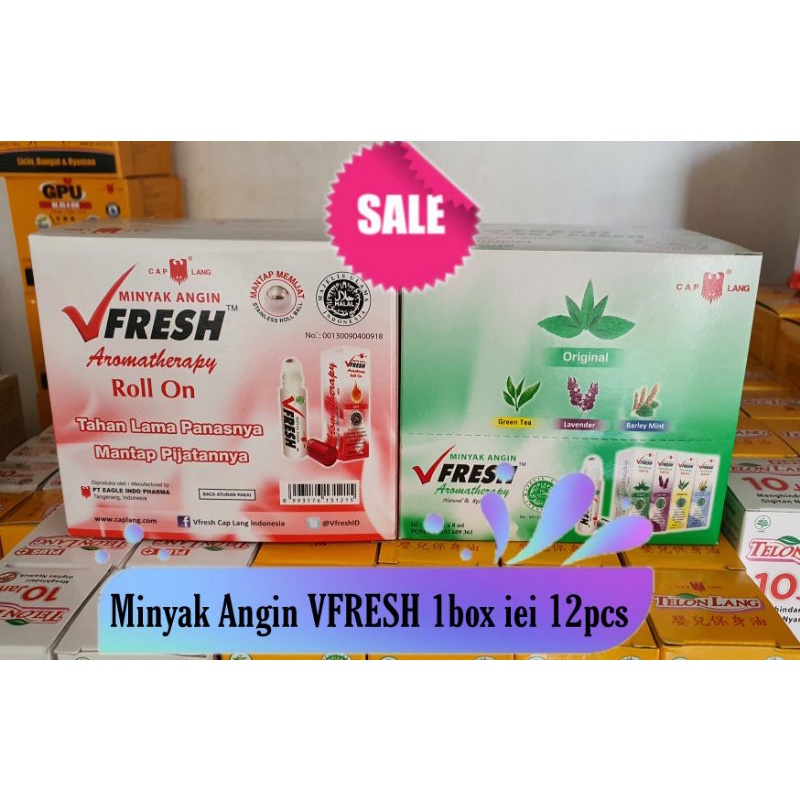 Jual Freshcare Caplang Minyak Angin Vfresh original hot 1box isi 12pcs ...