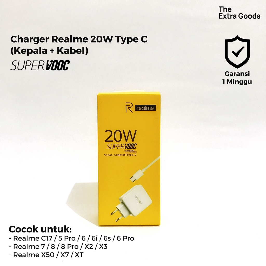 Jual Charger Realme 20W Type C Original 100% 5 Pro, 6, C17, X2, X3, XT ...