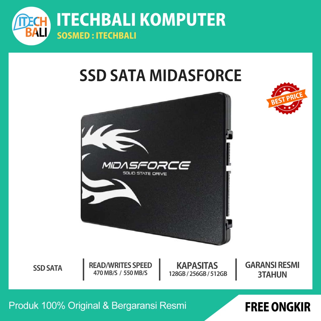 Jual SSD MIDASFORCE Super Lightning 2.5" SATA III ORIGINAL | ITECHBALI ...