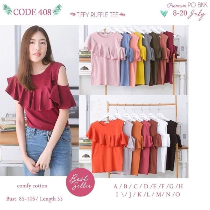 Jual BAJU KAOS RUFFLE BANGKOK BKK ORI | Shopee Indonesia