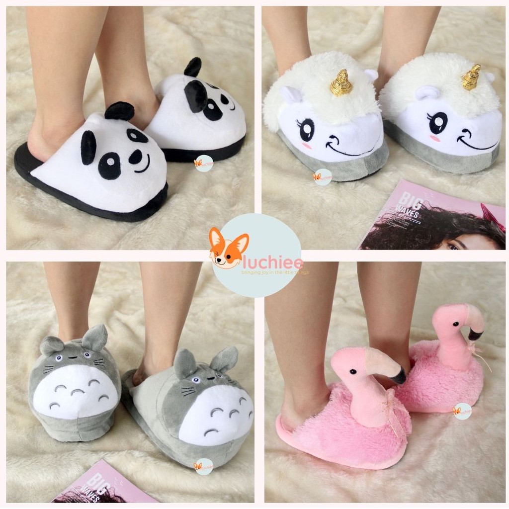 Jual SANDAL SENDAL KAMAR/RUMAH KOREA KARAKTER BONEKA UNICORN PANDA ...