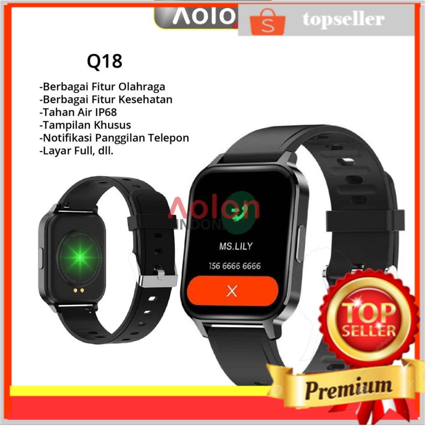 Jual Smartwatch AOLON Q18 Waterproof IP68 Blood Oxymeters Super Thin ...