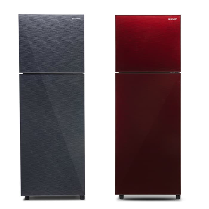 Jual KULKAS SHARP SEGEL DUS RESMI 2 PINTU LOW WATT SHINE SJ-246XG-MR/MS SJ 246 XG 205 LITER ...