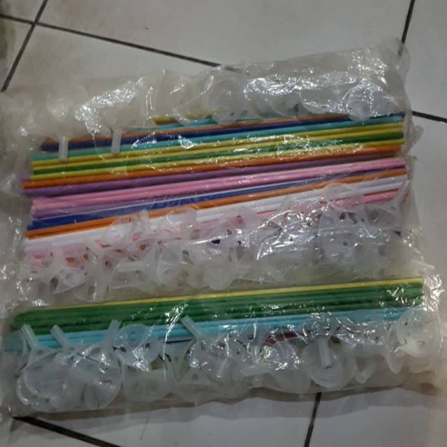 Jual STICK BALON/ PIPA BALON+CUP ISI 50 PCS | Shopee Indonesia