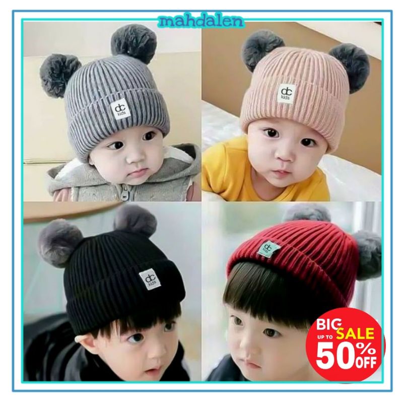 Jual TOPI RAJUT KUPLUK BAYI POM POM PREMIUM / TOPI BAYI POM POM ANAK ...