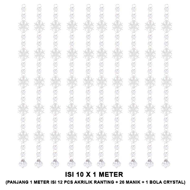 Jual EELIC TMM-RNT1M Isi 10 PCS hiasan tirai manik-manik bentuk ranting ...