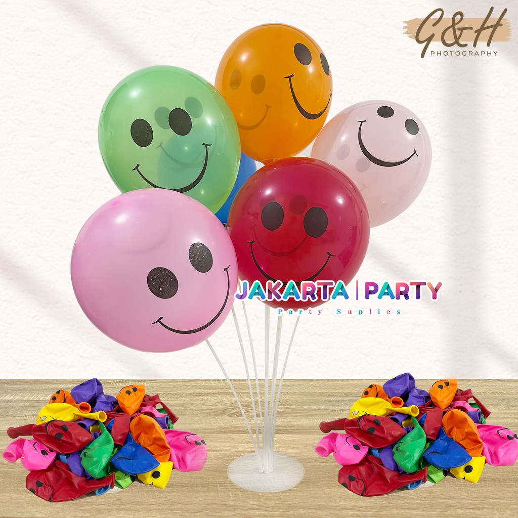 Jual ECER Balon Latex Smile / Balon Smile / Balon Motif Smile / Balon ...