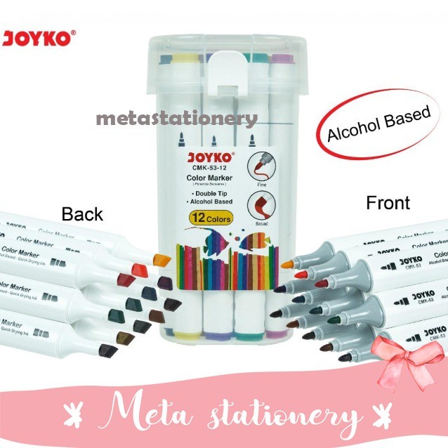 Jual Hemat Color Marker / Dual Tip / Penanda Spidol Berwarna Cmk-53-12 ...