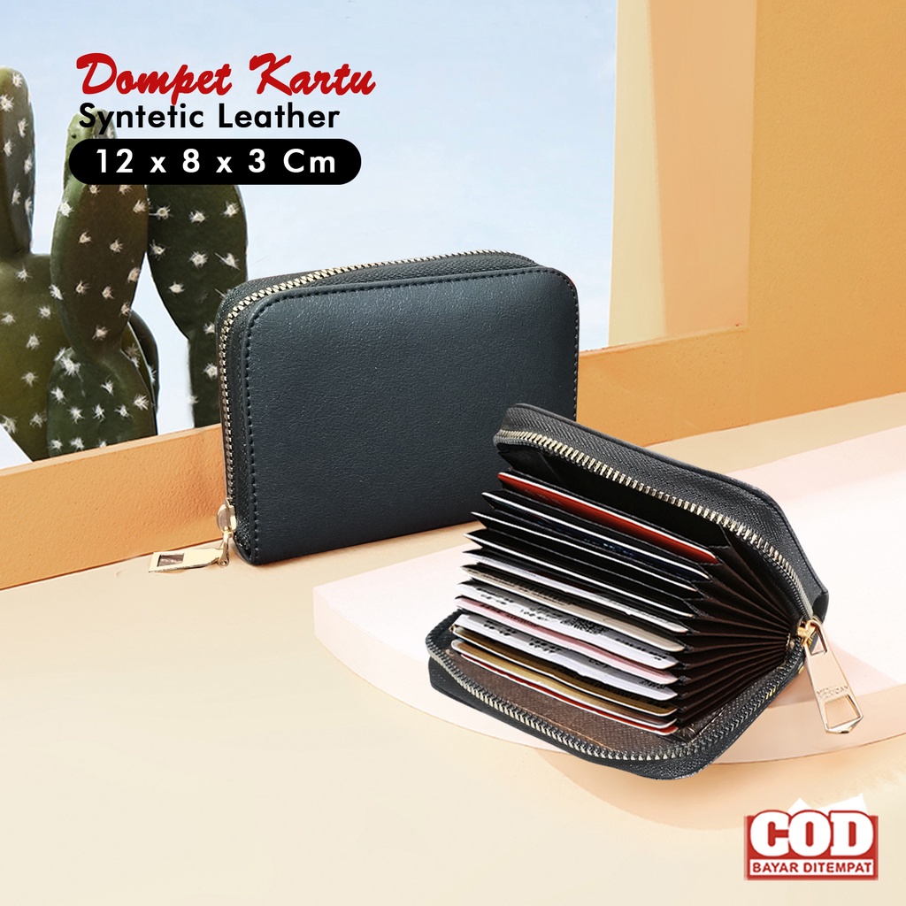 Jual Dompet kartu kulit sintetis wanita polos mini tempat uang lipat dan koin dompet kartu ...