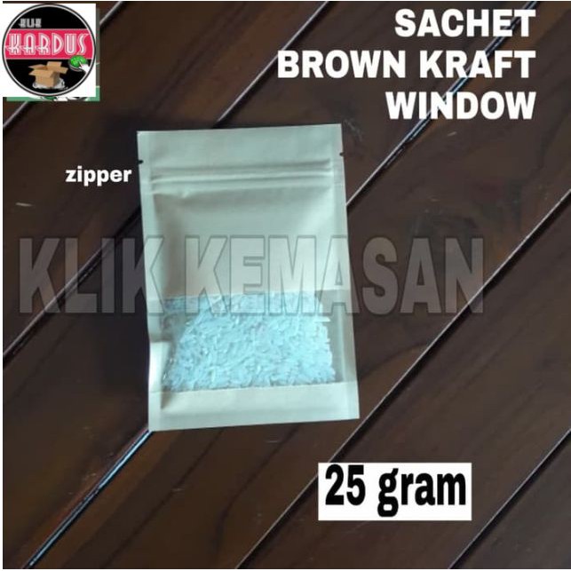 Jual SACHET 25 GRAM BROWN KRAFT WINDOW | Shopee Indonesia