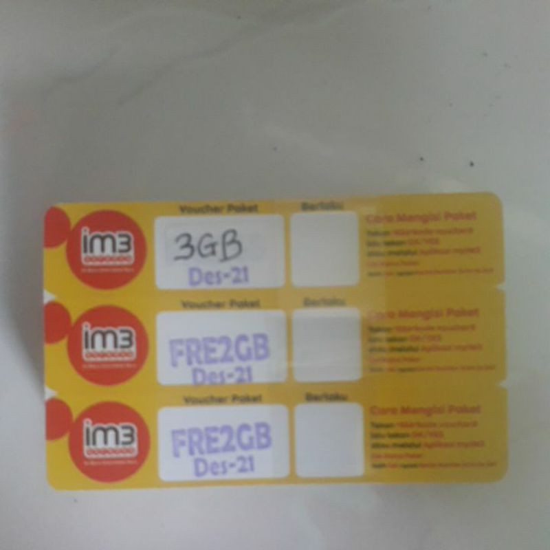 Jual Voucher im3 (2gb+1gb) | Shopee Indonesia