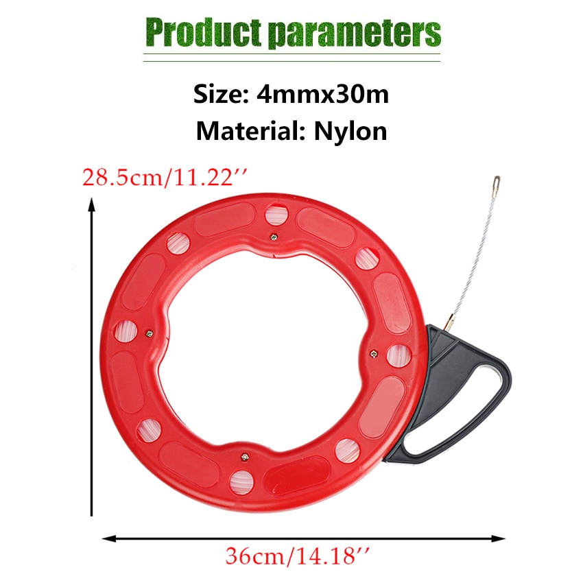 Jual 30M Cable Puller Fiberglass Fish Tape Reel Puller Conductive ...