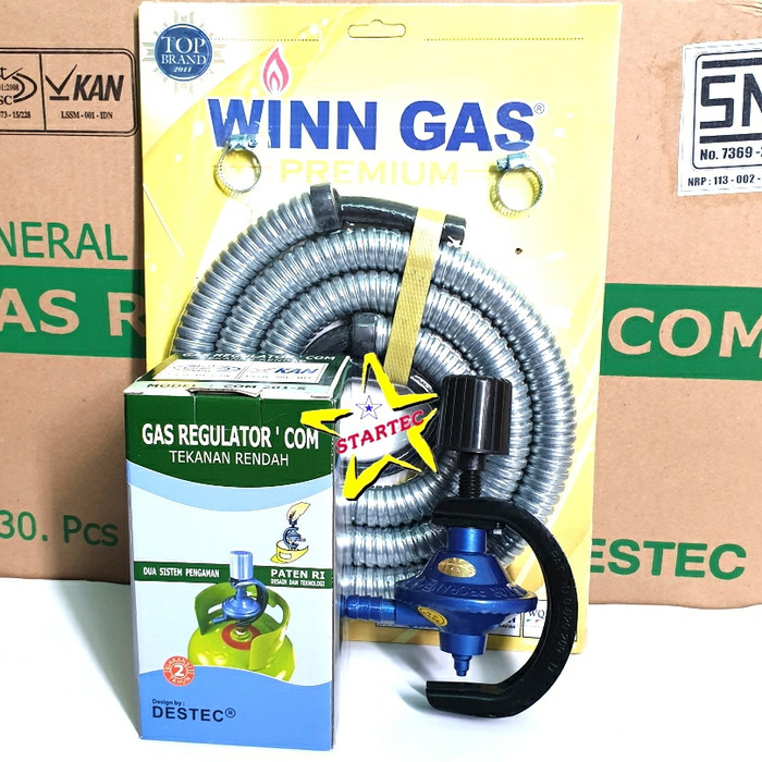 Jual Regulator Gas Destec COM-201S dan Selang Flexible Winn Gas Premium ...