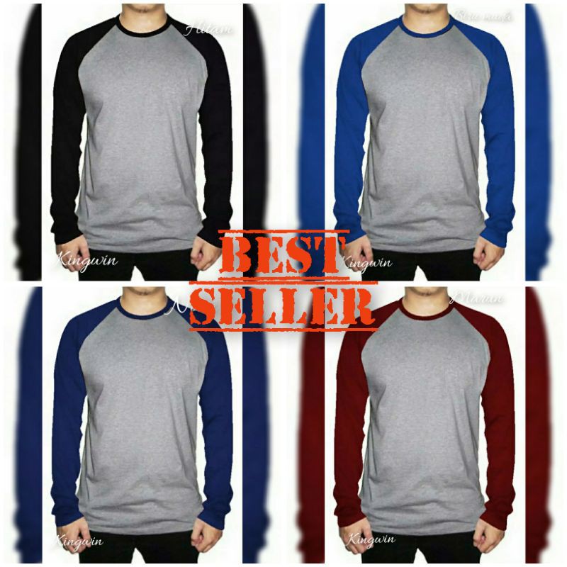 Jual kaos raglan/kaos raglan pria dan wanita uk M|L|XL|XXL/kaos raglan ...