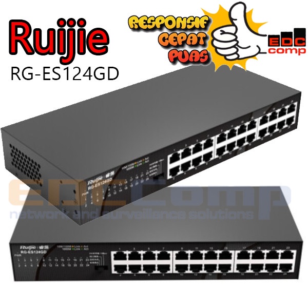 Jual RUIJIE RG-ES124GD 24 Port Gigabit Metal Casing Unmanaged Switch ...