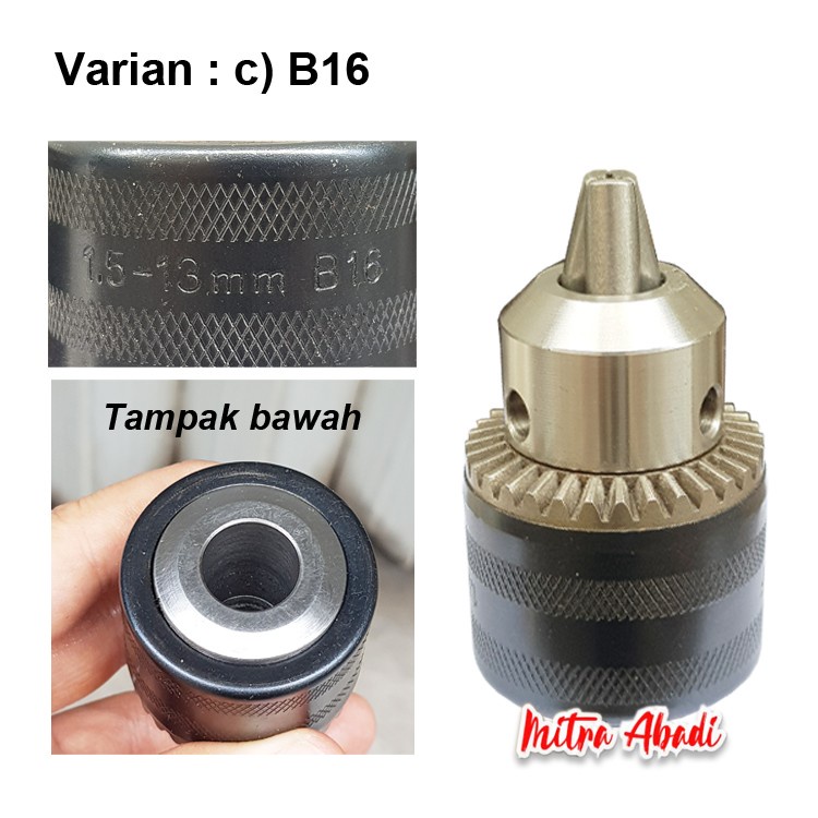 Jual Kepala Bor / Drill Chuck 1,5 - 13 mm + Kunci 13 mm | Shopee Indonesia
